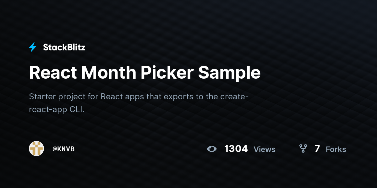 React Month Picker Sample - StackBlitz