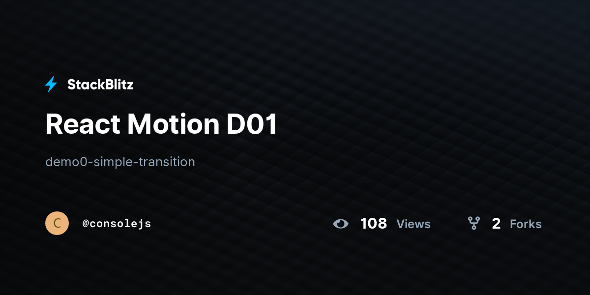 React Motion D01 Stackblitz