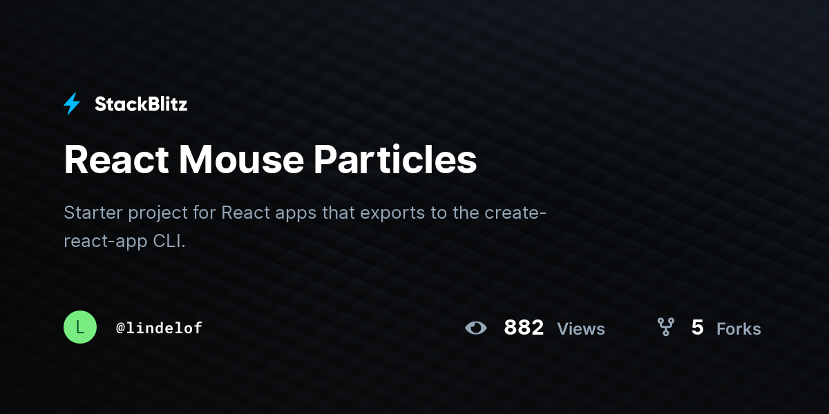 React Mouse Particles - StackBlitz