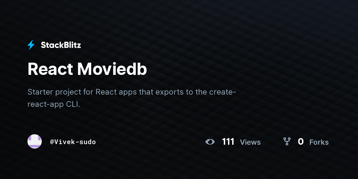 React Moviedb - StackBlitz