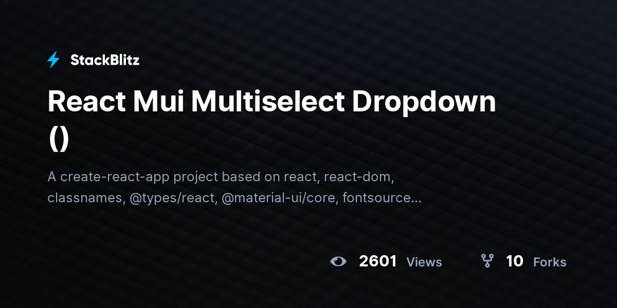 React Mui Multiselect Dropdown () - StackBlitz
