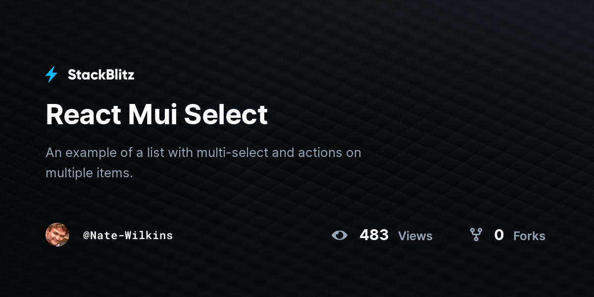 React Mui Select - StackBlitz