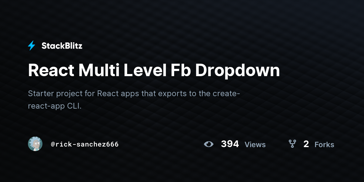 React Multi Level Fb Dropdown - StackBlitz React Multi Level Fb Dropdown - StackBlitz