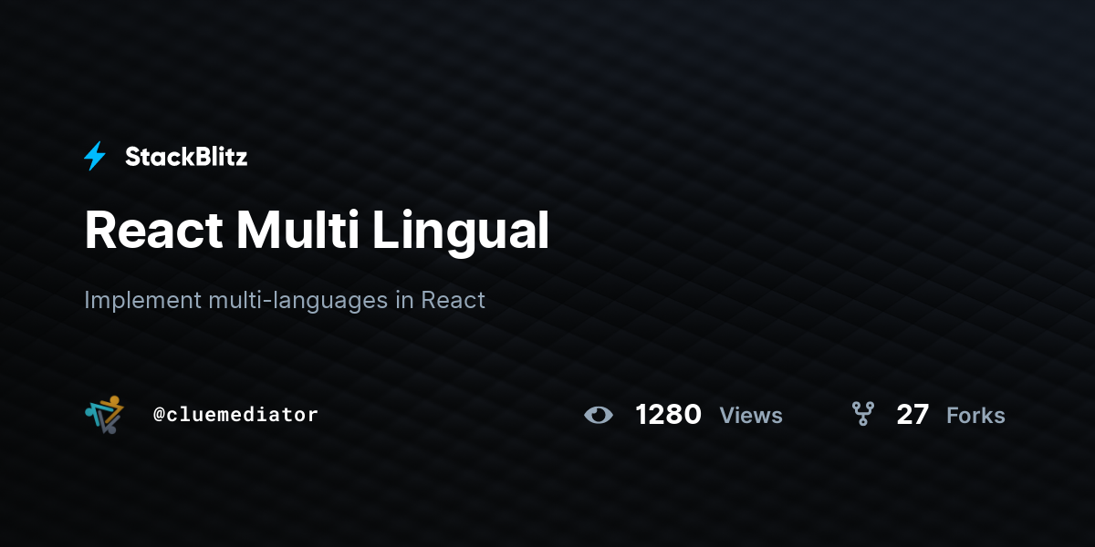 React Multi Lingual - StackBlitz