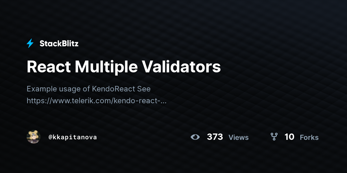 React Multiple Validators - StackBlitz
