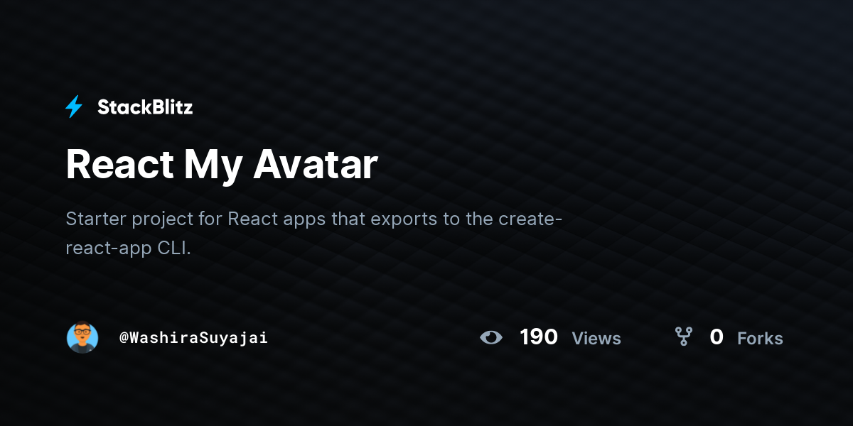React My Avatar - StackBlitz