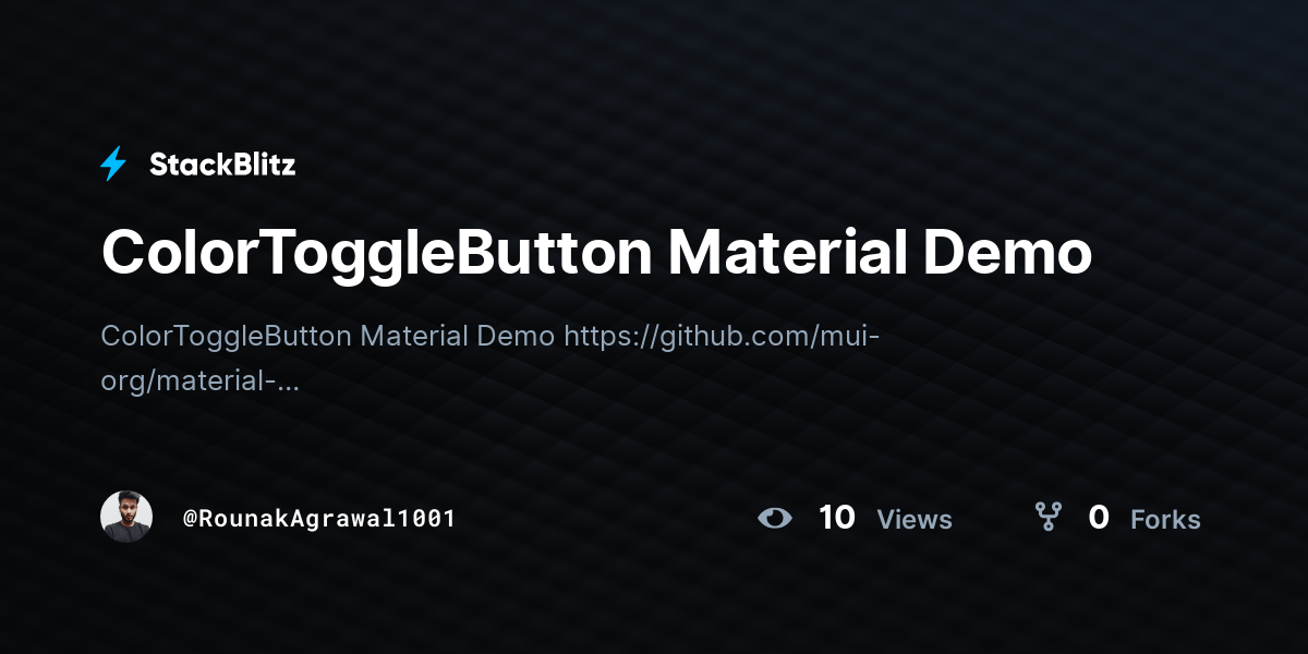 ColorToggleButton Material Demo - StackBlitz