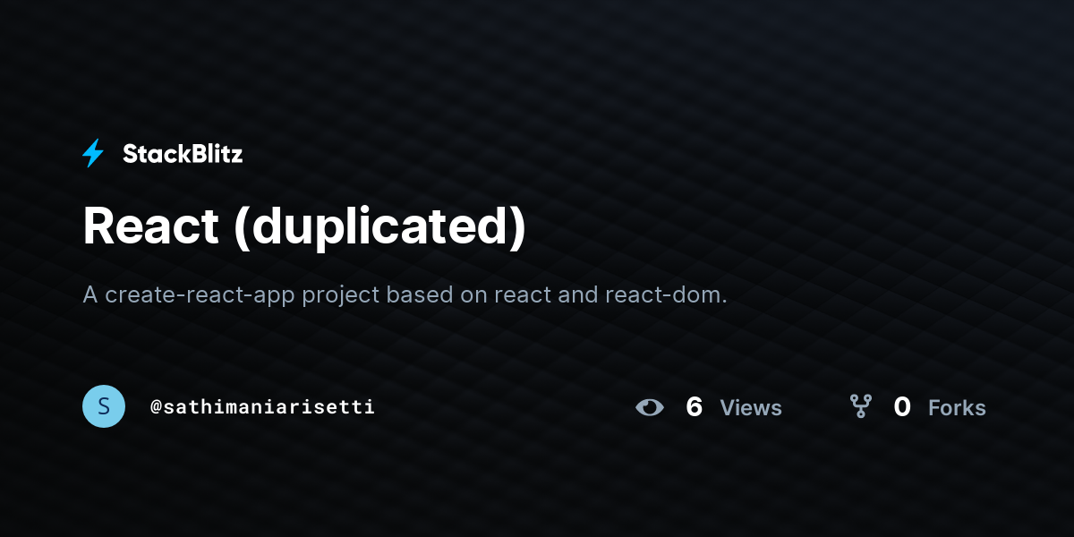 React (duplicated) - StackBlitz