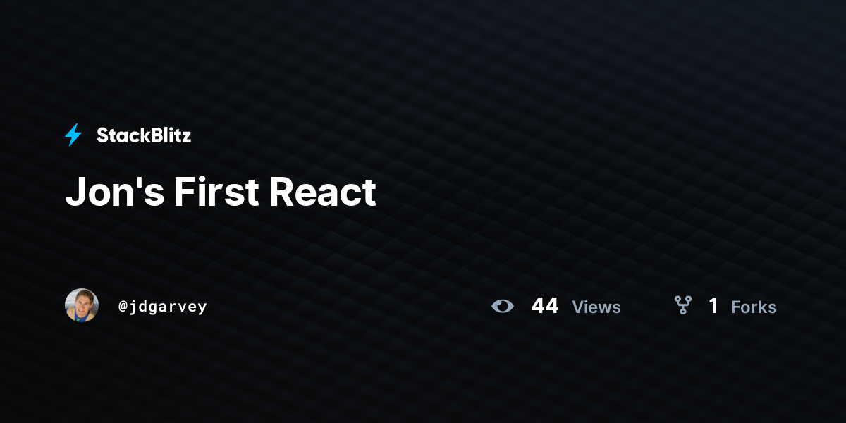 Jon's First React - StackBlitz