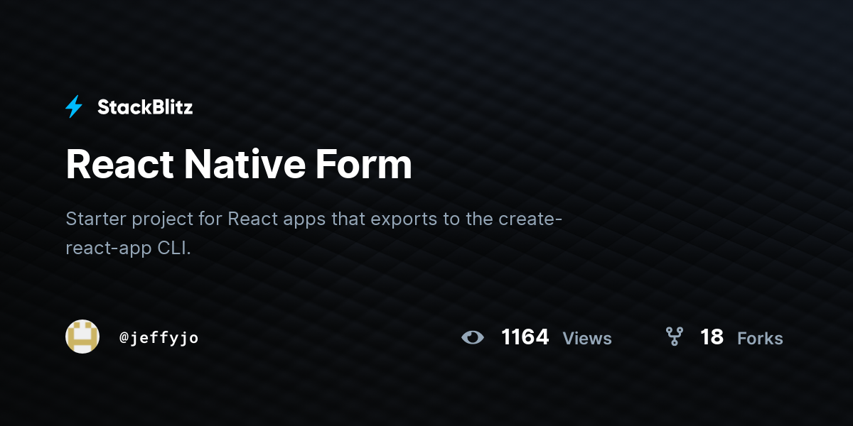 React Native Form - StackBlitz
