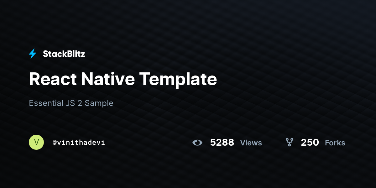 React Native Template - StackBlitz