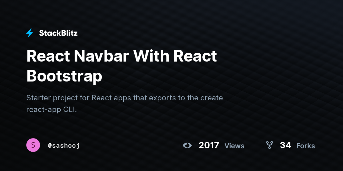 React Navbar With React Bootstrap - StackBlitz