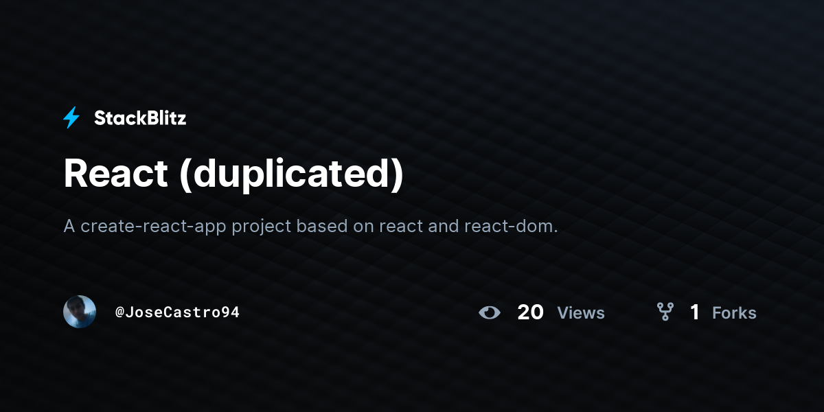 React Duplicated Stackblitz