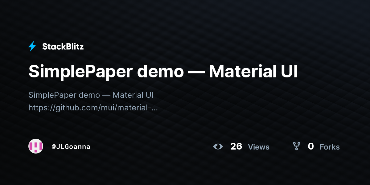 SimplePaper demo — Material UI - StackBlitz