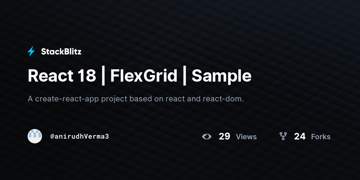 React 18 | FlexGrid | Sample - StackBlitz React 18 | FlexGrid | Sample - StackBlitz