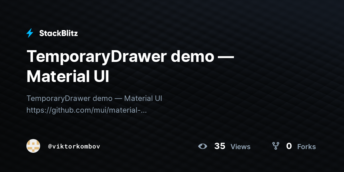 TemporaryDrawer demo — Material UI - StackBlitz