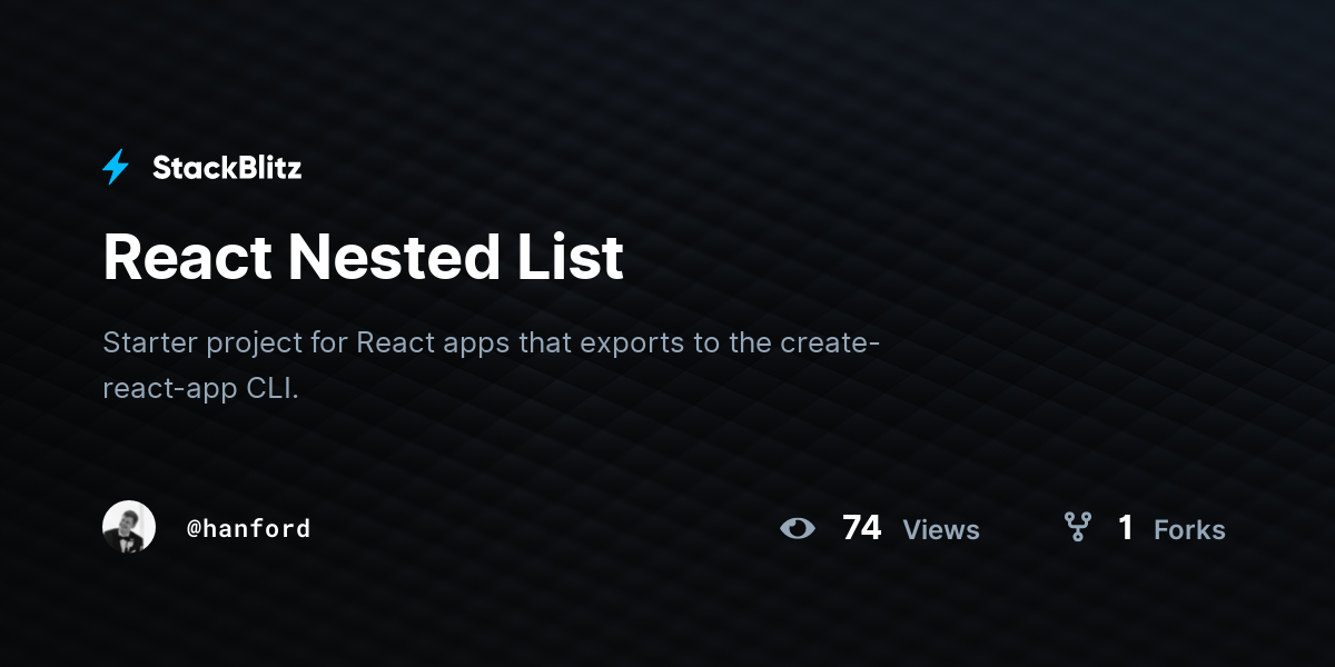 React Nested List - StackBlitz