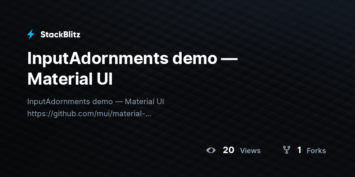 InputAdornments demo — Material UI - StackBlitz