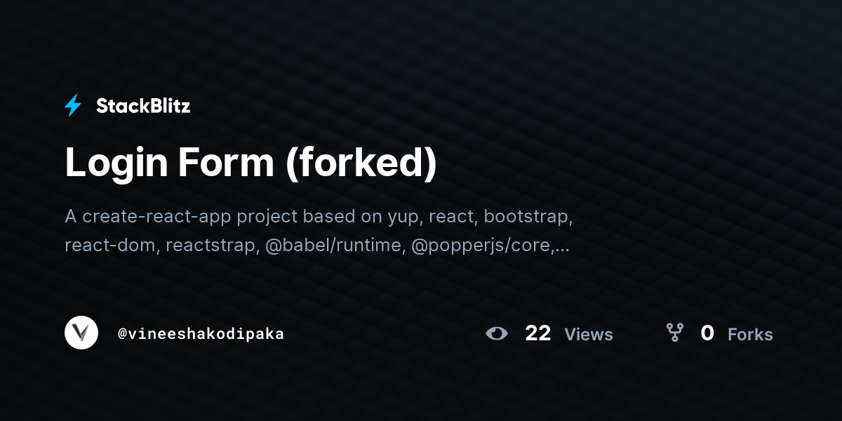 Login Form (forked) - StackBlitz