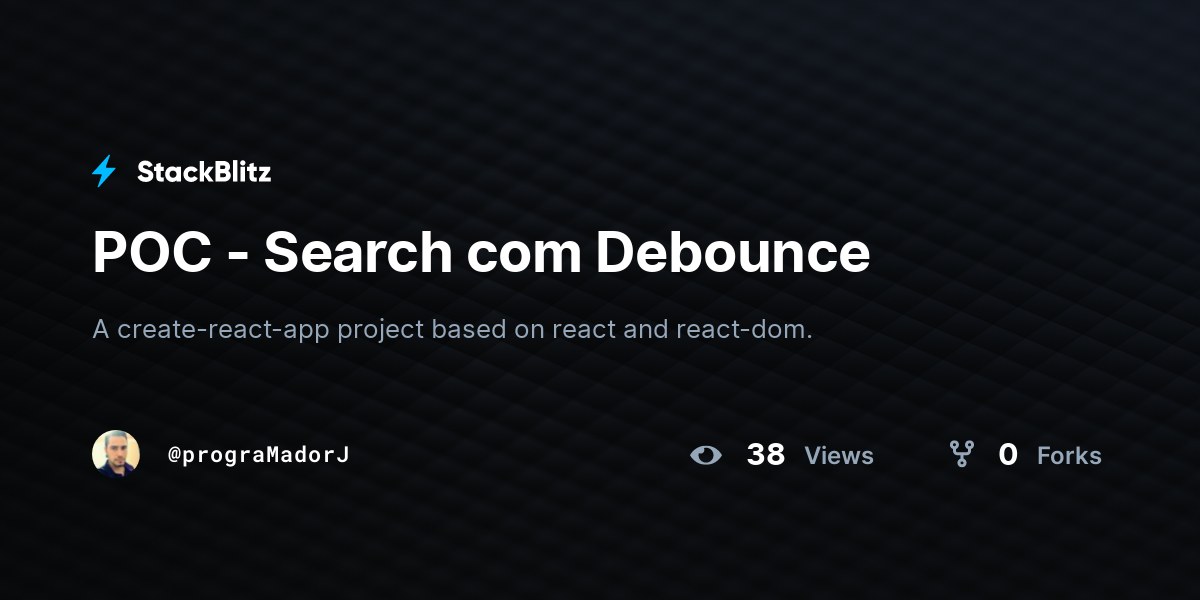 POC - Search com Debounce - StackBlitz