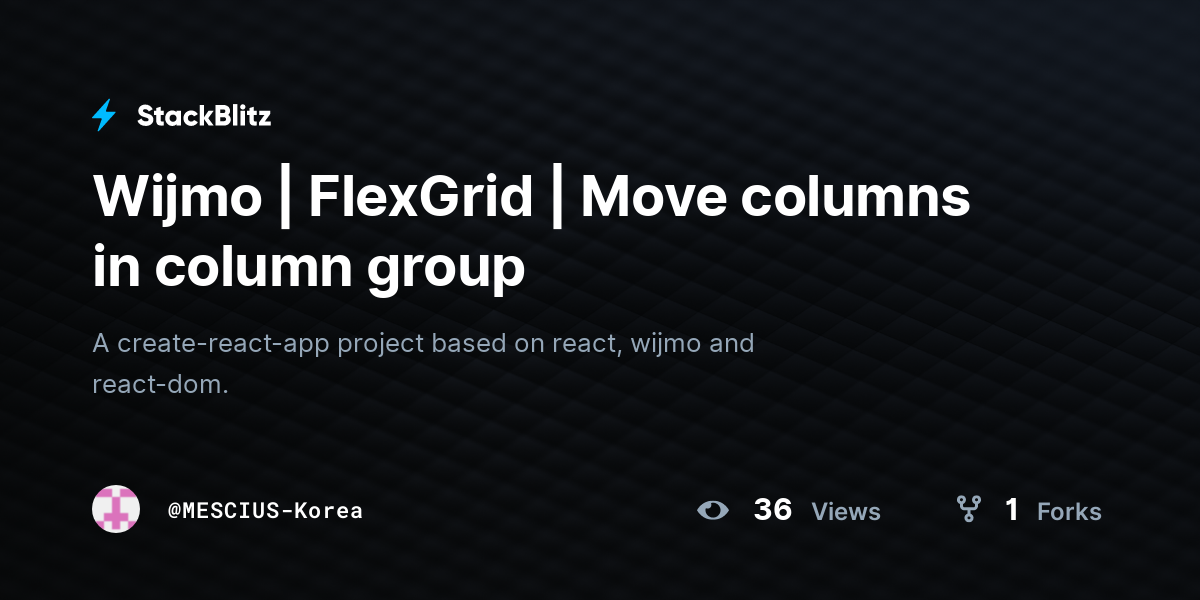 Wijmo | FlexGrid | Move columns in column group - StackBlitz