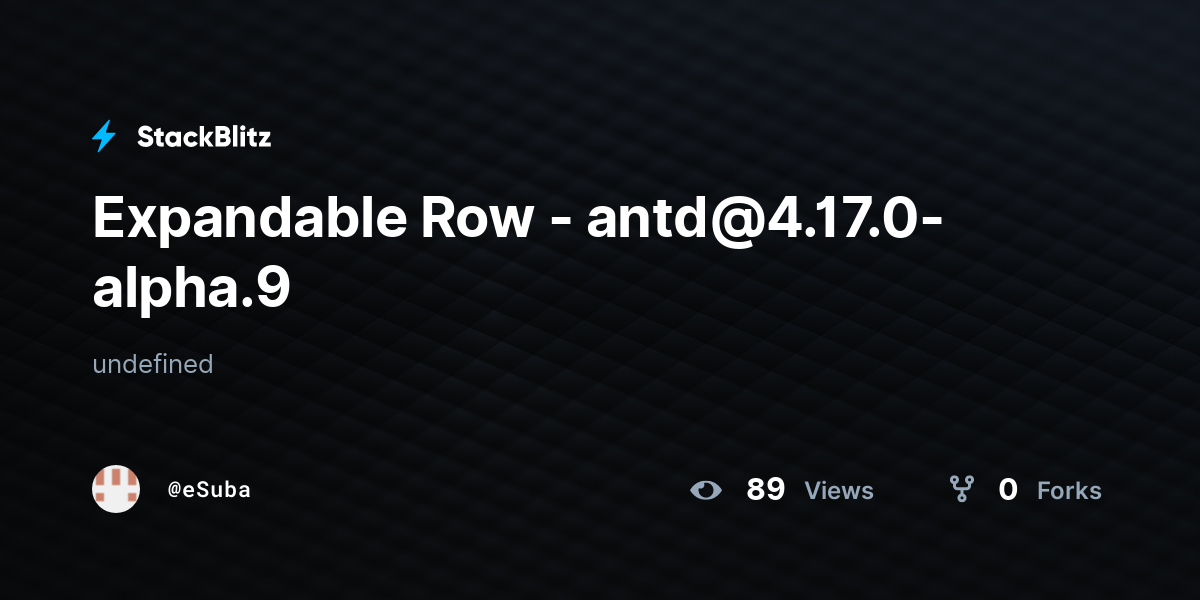 Expandable Row - antd@4.17.0-alpha.9 - StackBlitz