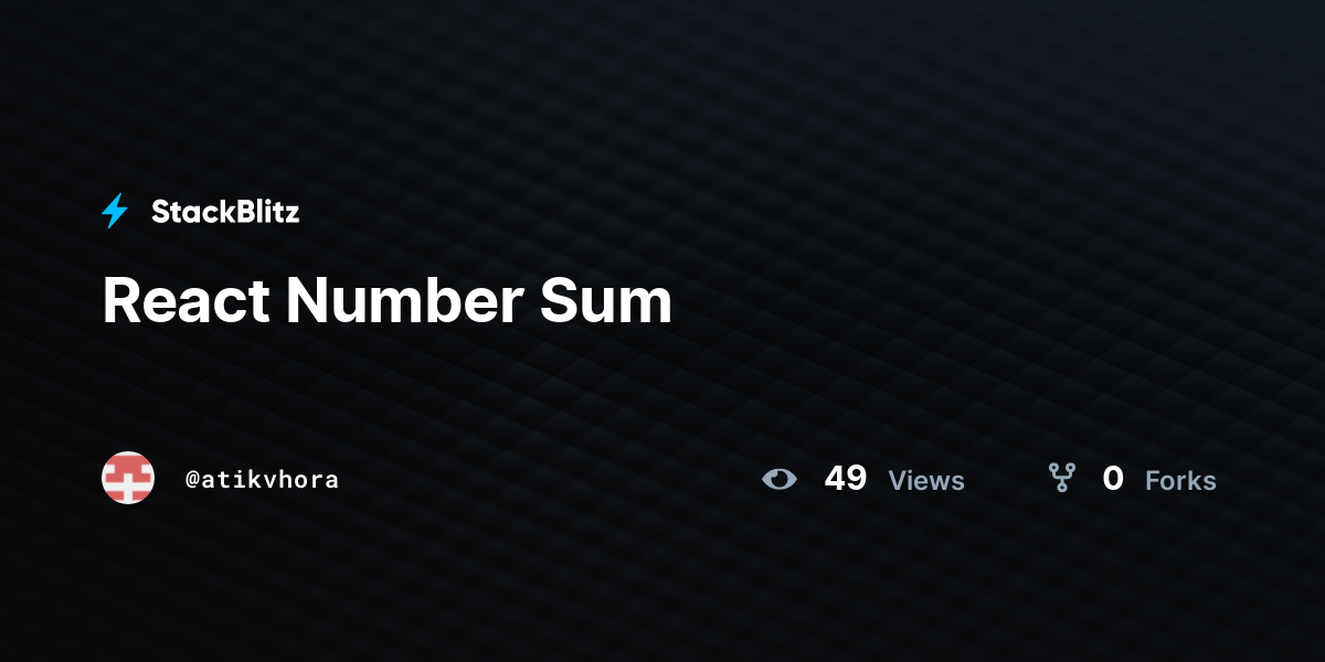 React Number Sum - StackBlitz