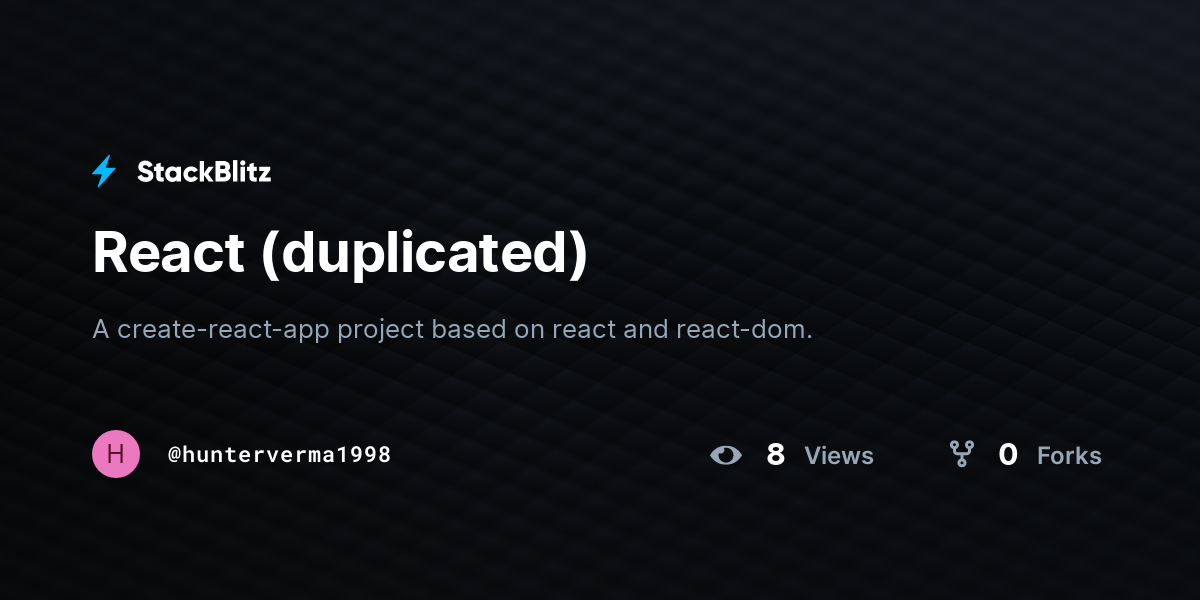 React (duplicated) - StackBlitz