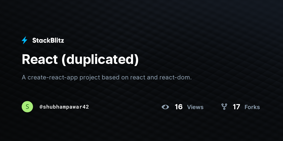 React Duplicated Stackblitz