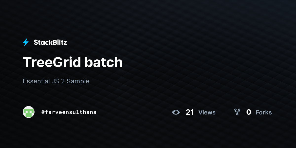 TreeGrid batch - StackBlitz