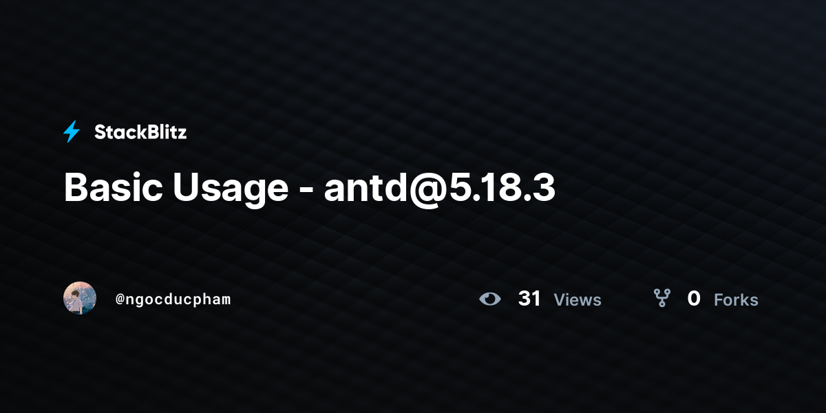 Basic Usage - antd@5.18.3 - StackBlitz