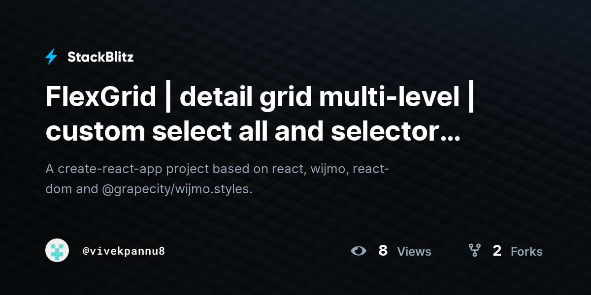 FlexGrid | detail grid multi-level | custom select all and selector checkbox_updated - StackBlitz