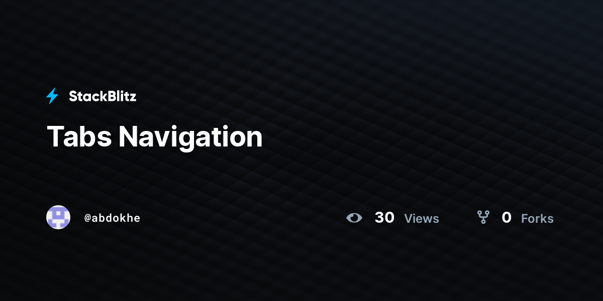 Tabs Navigation - StackBlitz