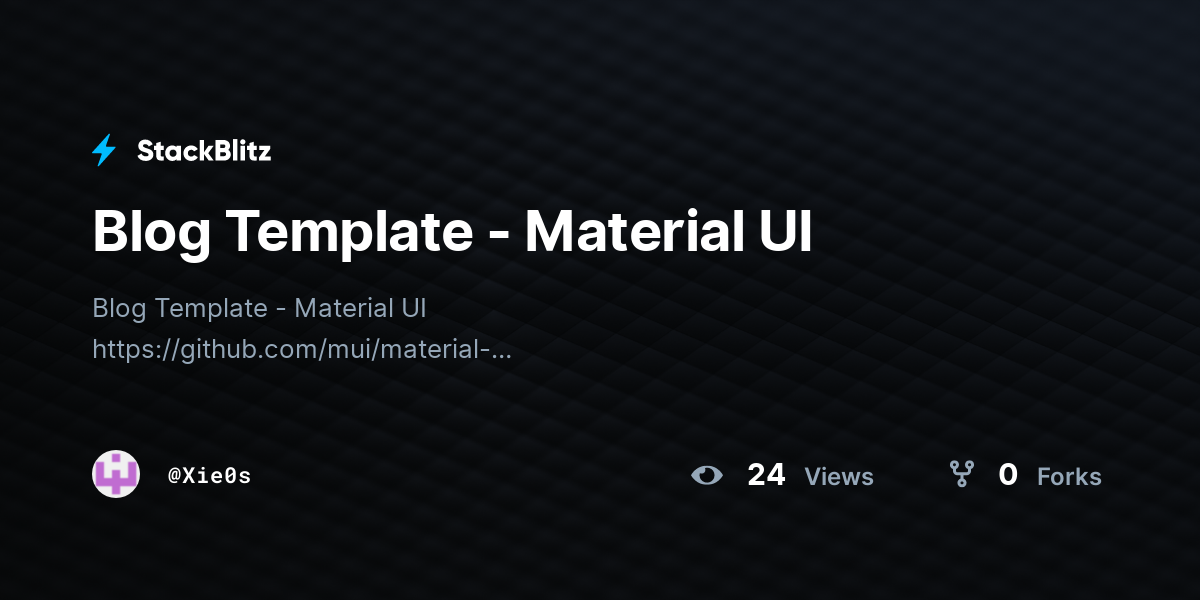 Blog Template - Material UI - StackBlitz
