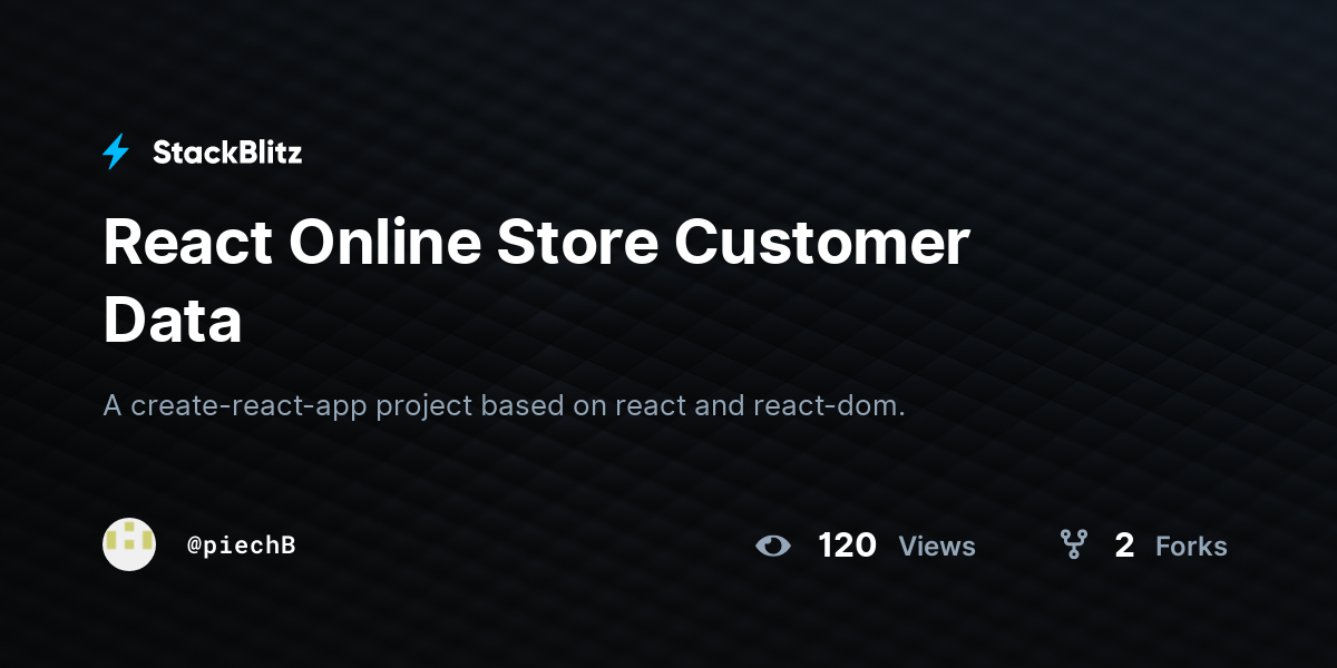 React Online Store Customer Data - StackBlitz