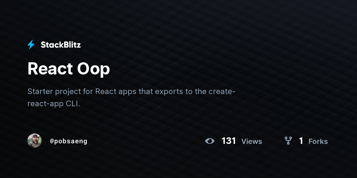 React Oop - StackBlitz