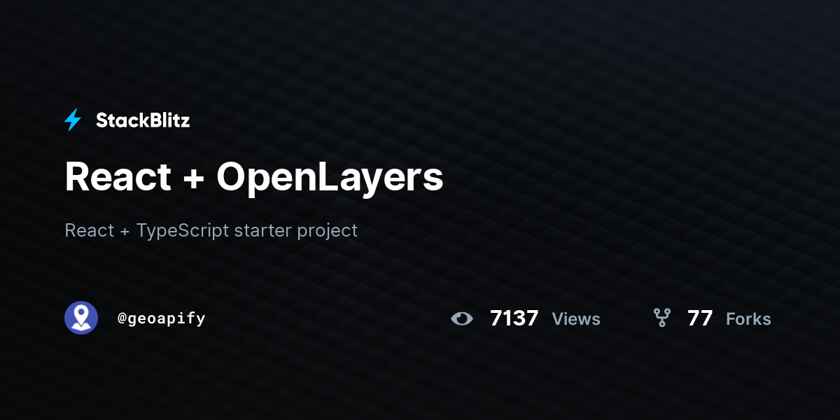React + OpenLayers - StackBlitz
