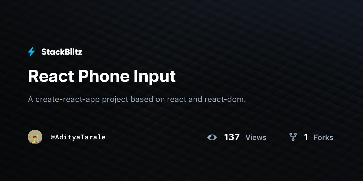 React Phone Input - StackBlitz
