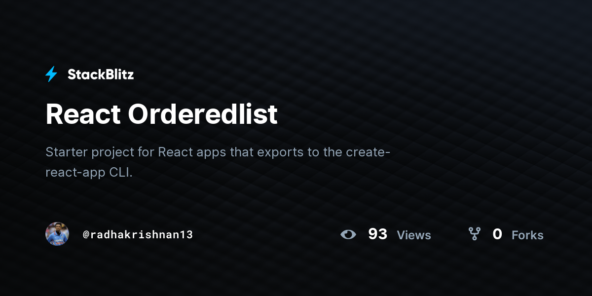 React Orderedlist - StackBlitz