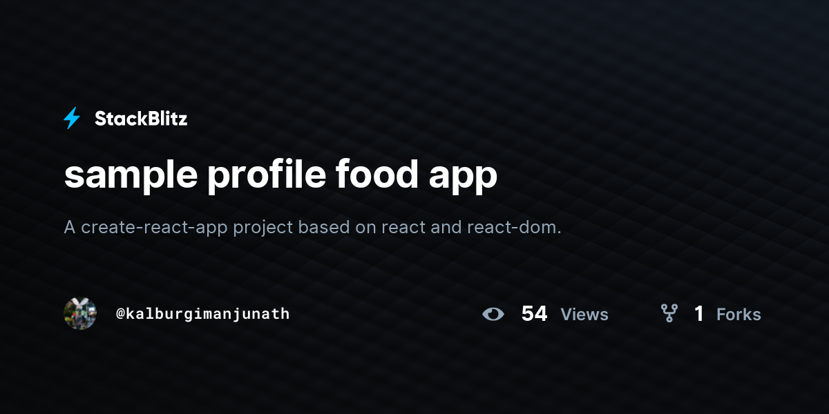 sample profile food app - StackBlitz