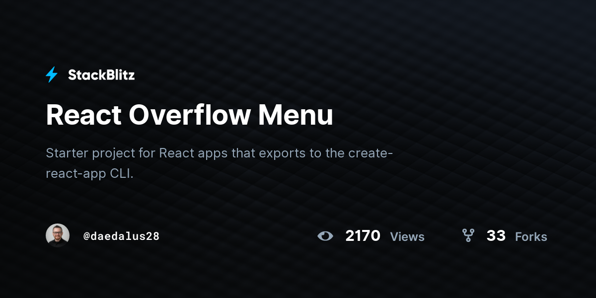React Overflow Menu - StackBlitz