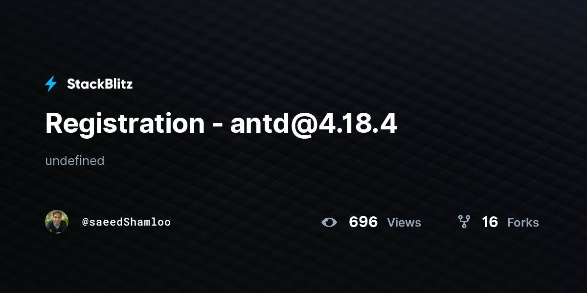 Registration - antd@4.18.4 - StackBlitz