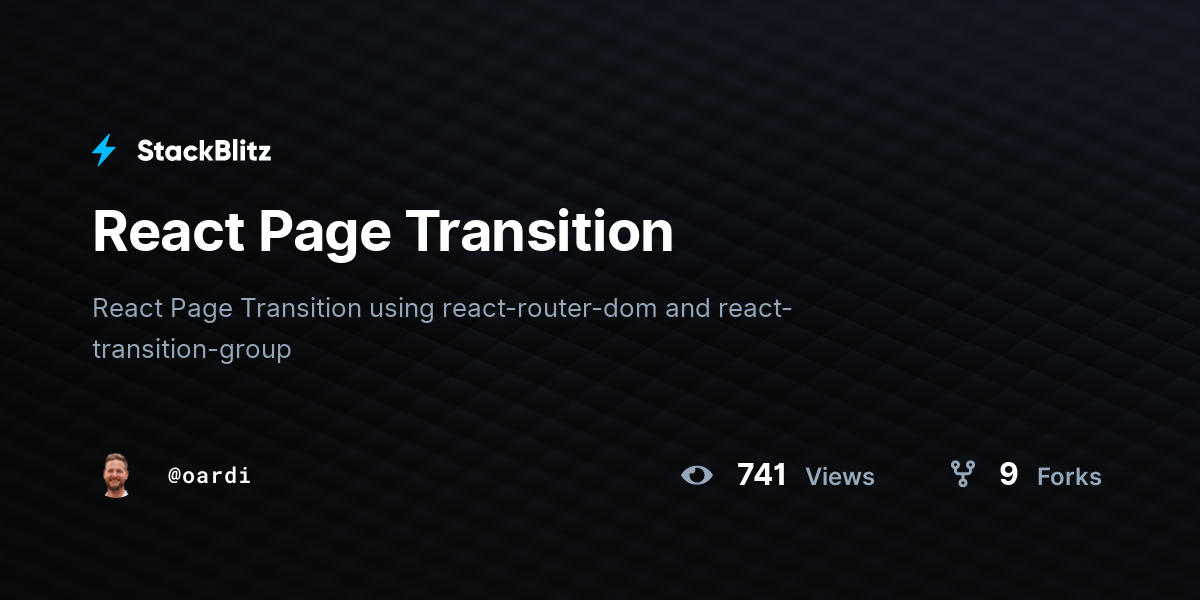 React Page Transition - StackBlitz