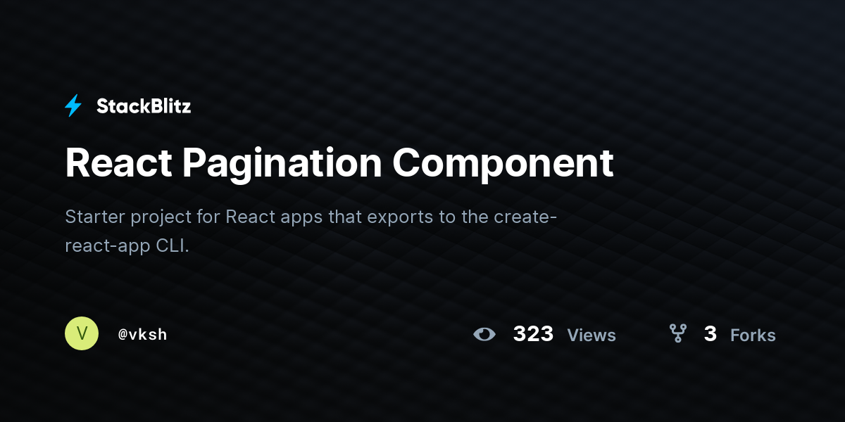 React Pagination Component - StackBlitz