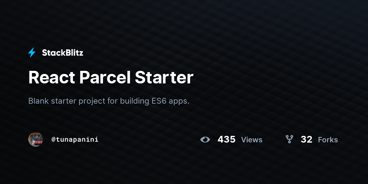React Parcel Starter - StackBlitz
