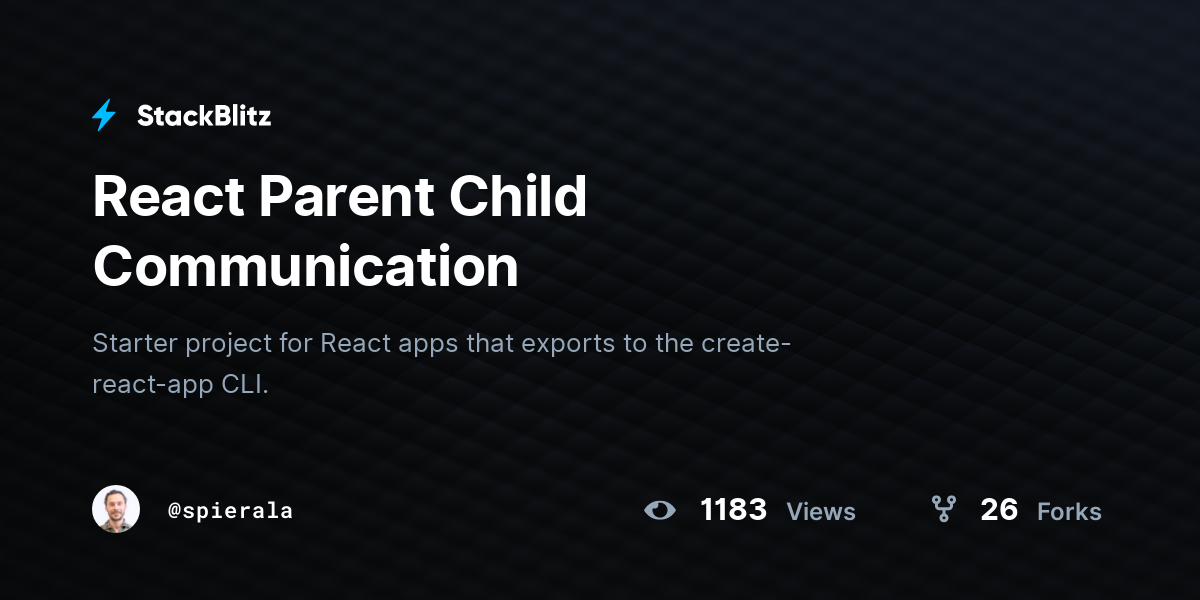 React Parent Child Communication - StackBlitz