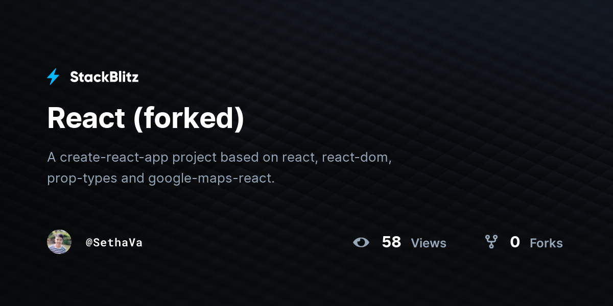 React (forked) - StackBlitz