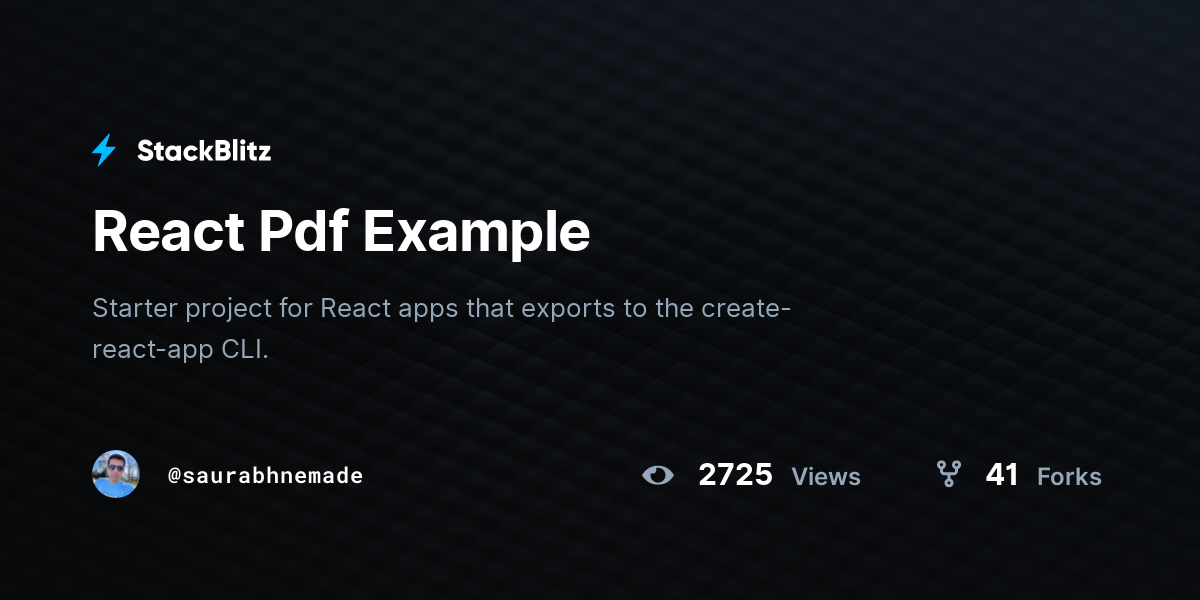 React Pdf Example - StackBlitz
