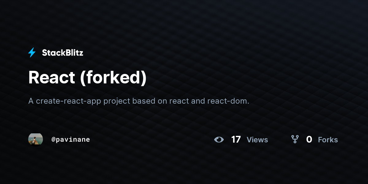 React (forked) - StackBlitz