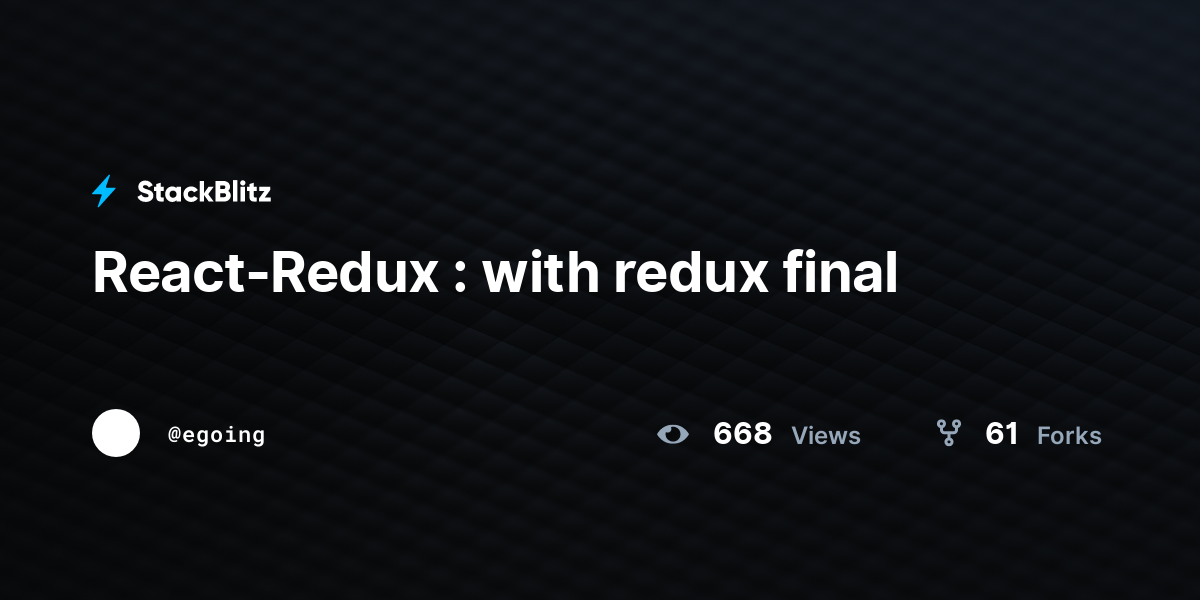React-Redux : with redux final - StackBlitz
